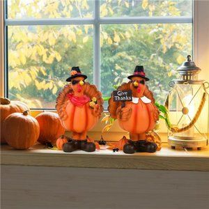Accents | Standing Turkey Couple Thanksgiving Decorations 2 Pack Resin ...
